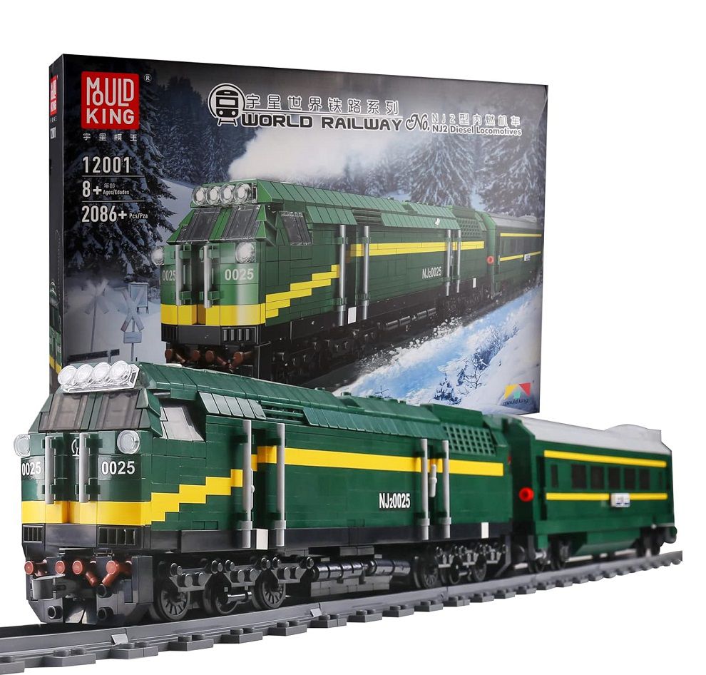 תואם לגו דגם 12001, MOULD KING NJ2 Diesel Locomotive רכבת דיזל