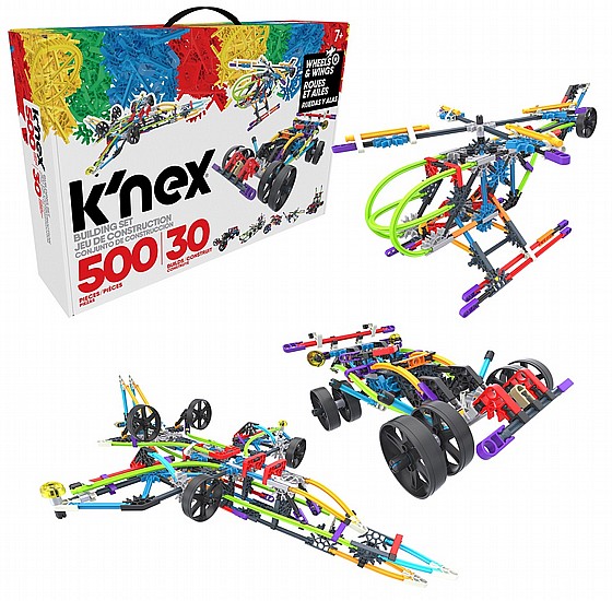 K'NEX קונקס 80208 ערכת הרכבה גלגלים וכנפיים, 30 דגמים לבחירה ובנייה