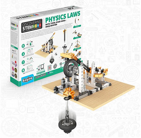Engino אנג'ינו STEM902 ערכת הרכבה חוקי הפיזיקה הכוללת 6 דגמים לבנייה ...